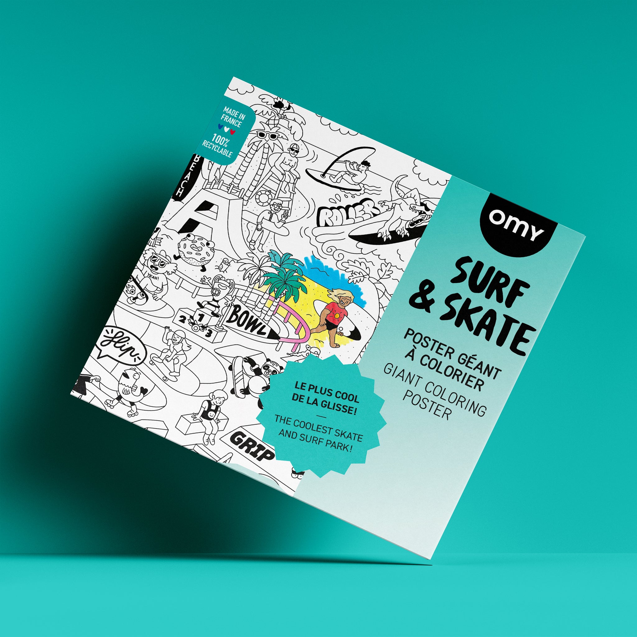 Giant Surf and Skate Coloring Poster – 70x100 cm – OMY