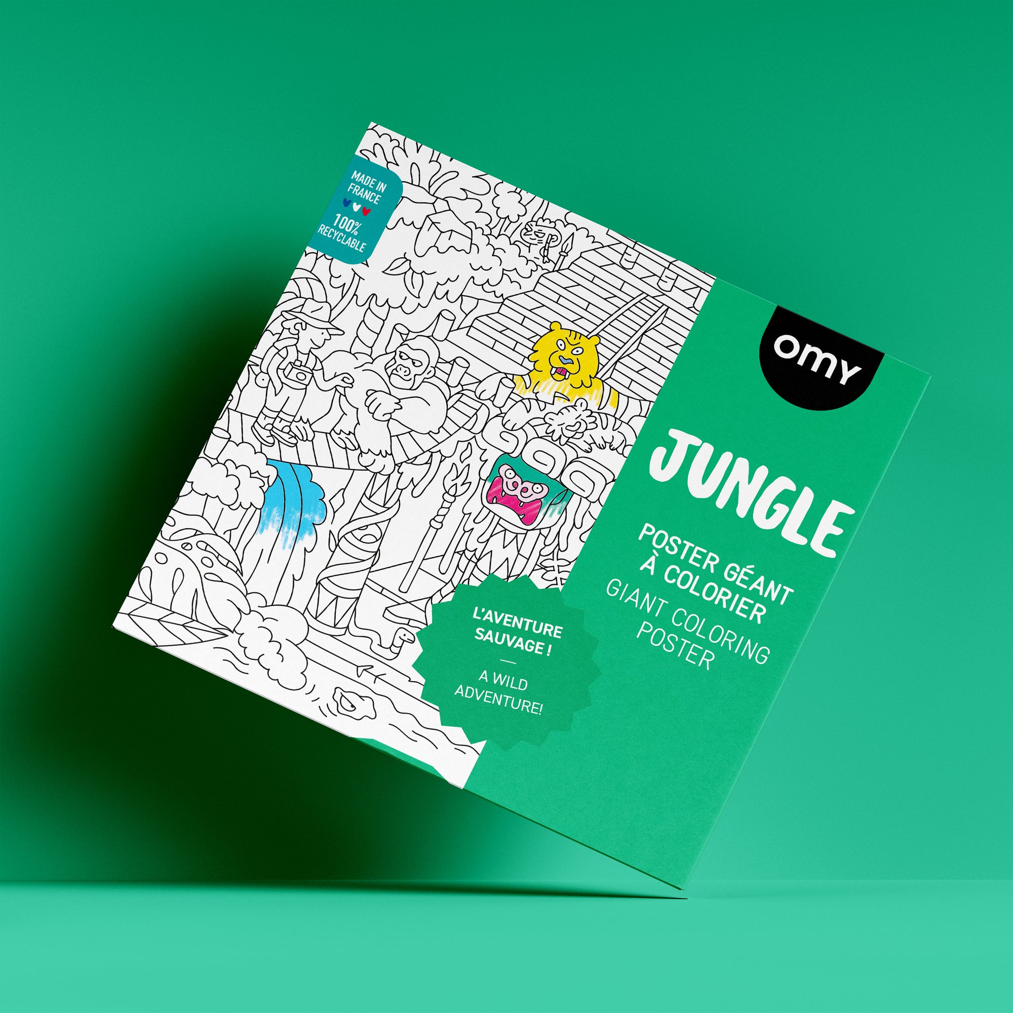 Poster Géant Jungle à Colorier – Animaux Exotiques – 70x100 cm – OMY