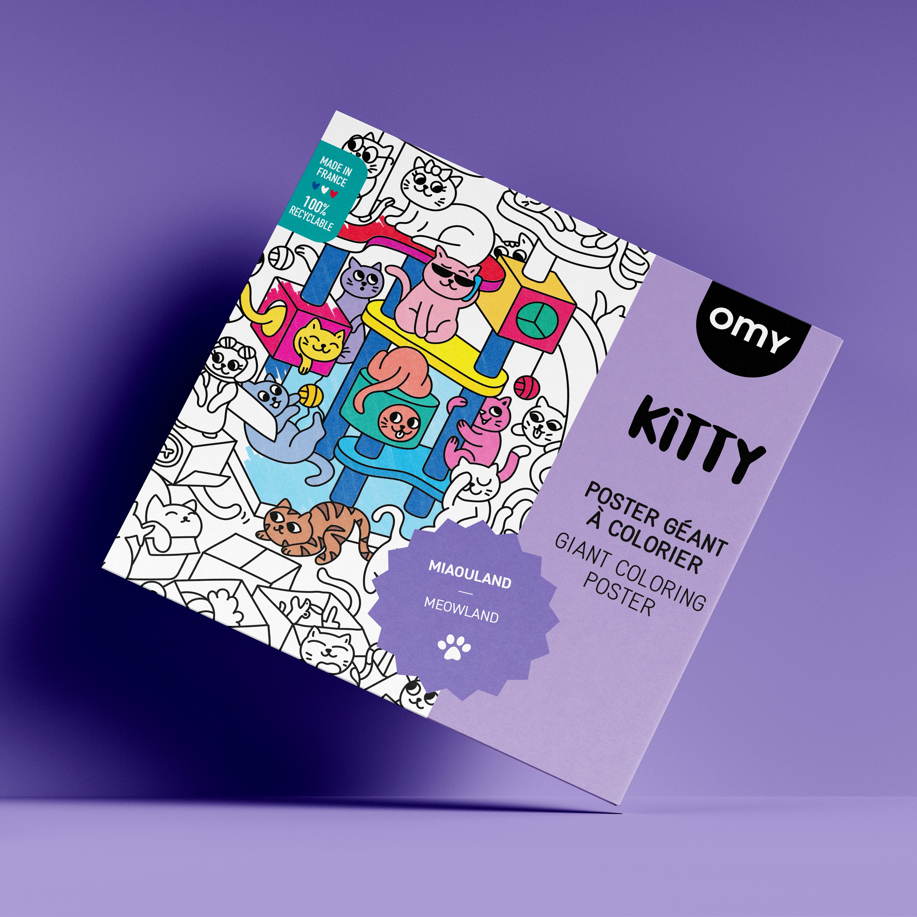 Poster Géant à Colorier Kitty - Amusez-vous avec OMY