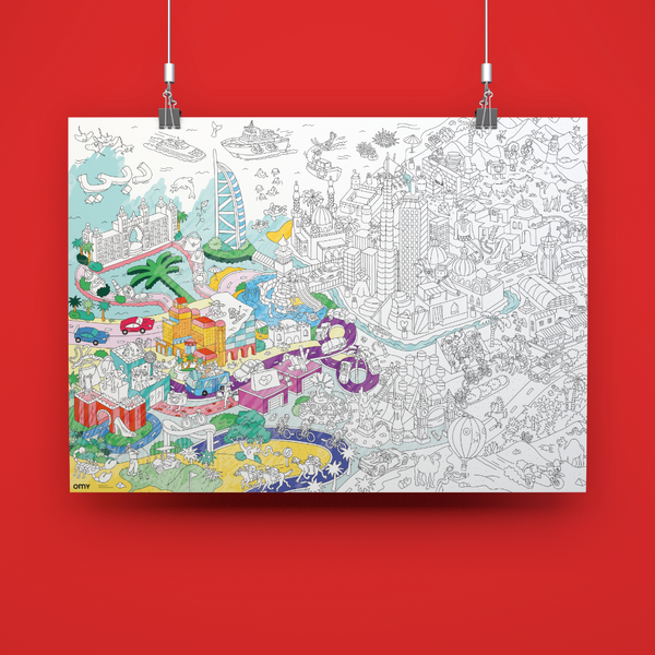 Dubai Giant Coloring Poster 70x100 cm - OMY