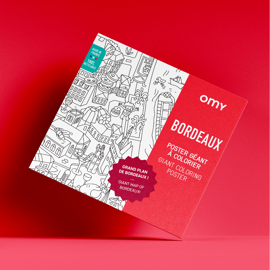 Poster Géant Bordeaux à Colorier – France – 70x100 cm – OMY