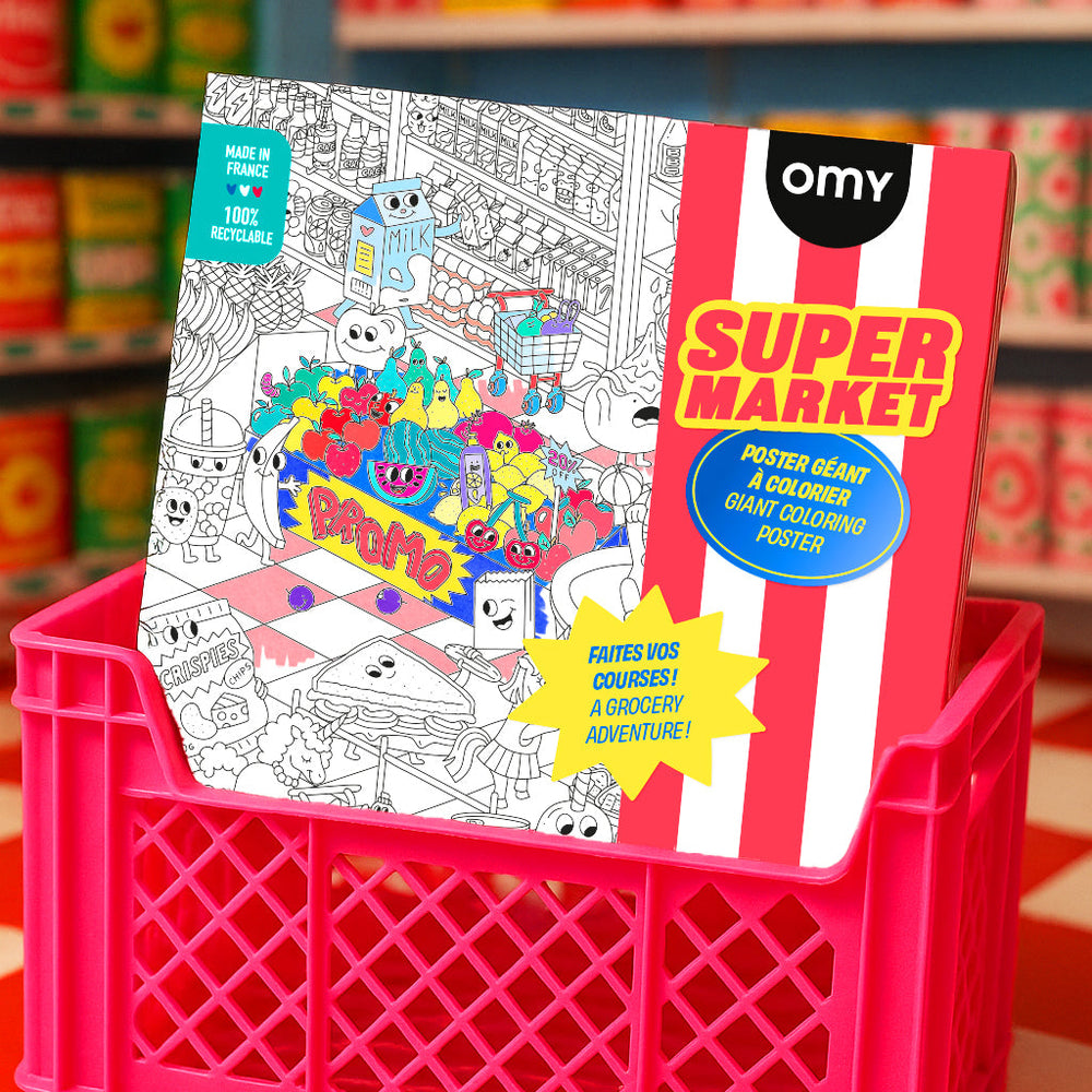 Poster géant à colorier Super Market 70x100 dès 3 ans | OMY