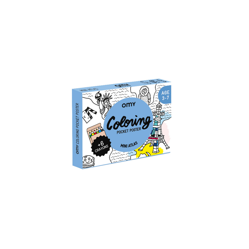 Atlas - Pocket Coloring: Mini Coloring Kit for Children | Omy Maison ...